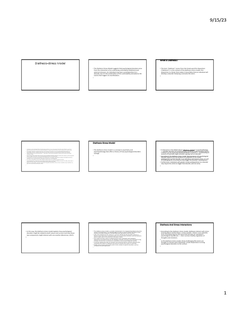 Diathesis Stress Model Diathesis-Stress Model Diathesis Stress Model ...