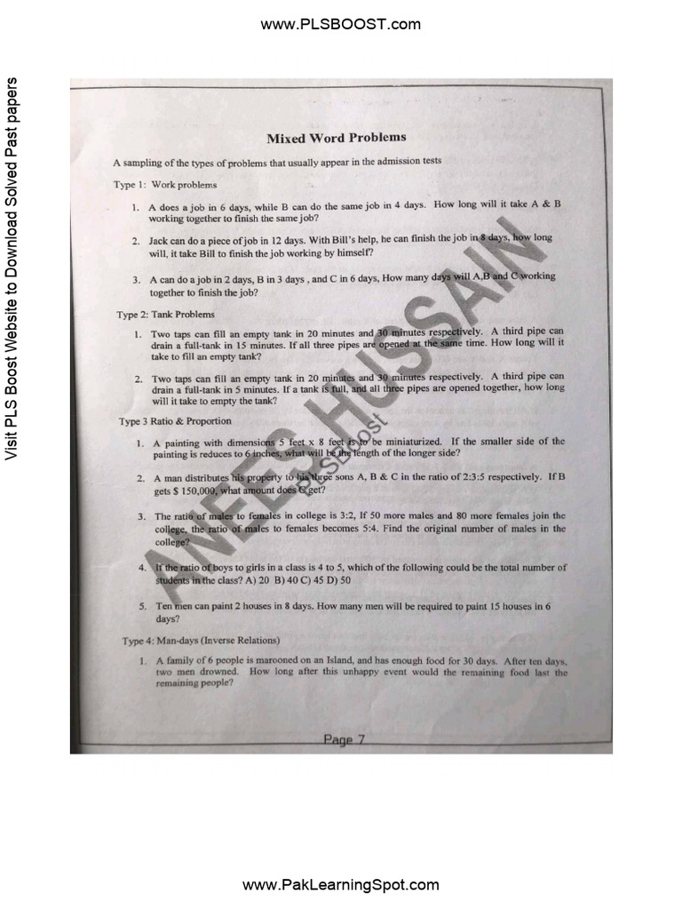 FAST Entry Test Past Papers PLS 2021 | PDF