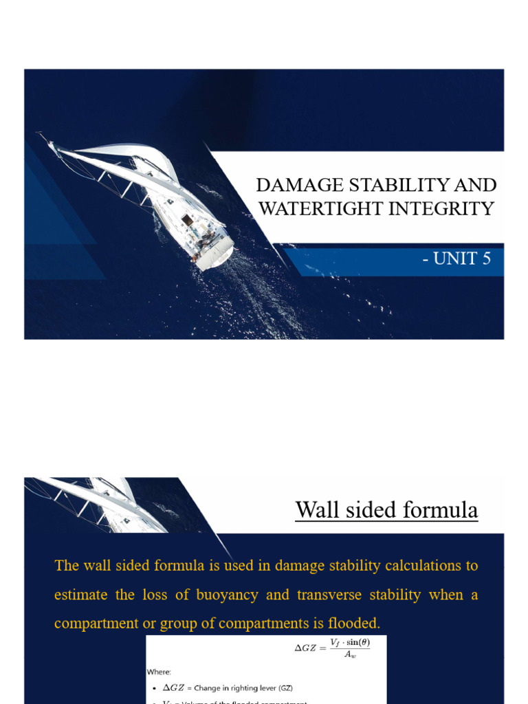 Damage Stability and Watertight Integrity | PDF | Buoyancy | Shipping