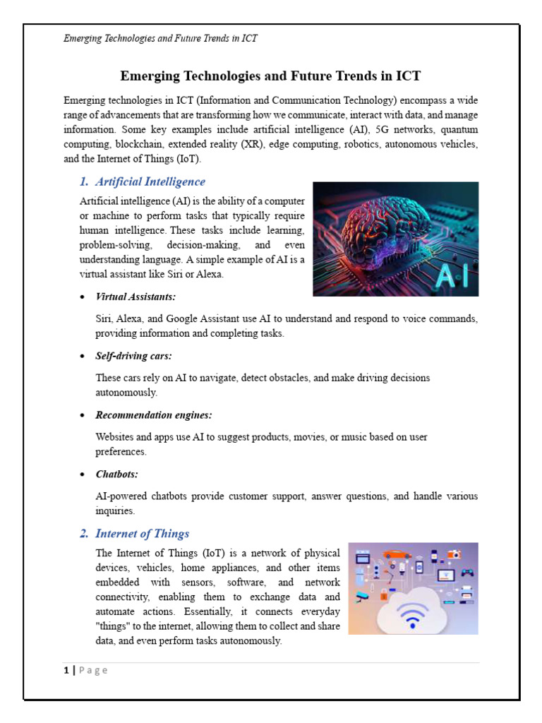 Emerging Technologies | PDF | Internet Of Things | Artificial Intelligence