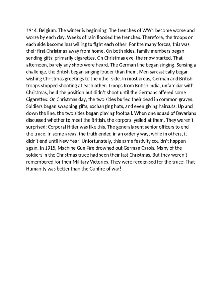 1914 - Christmas Truce | PDF