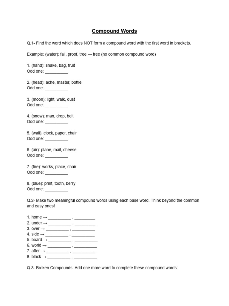 Compound Words | PDF