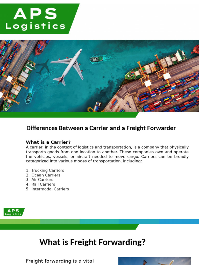 Understanding Carriers and Freight Forwarding | PDF | Cargo | Transport