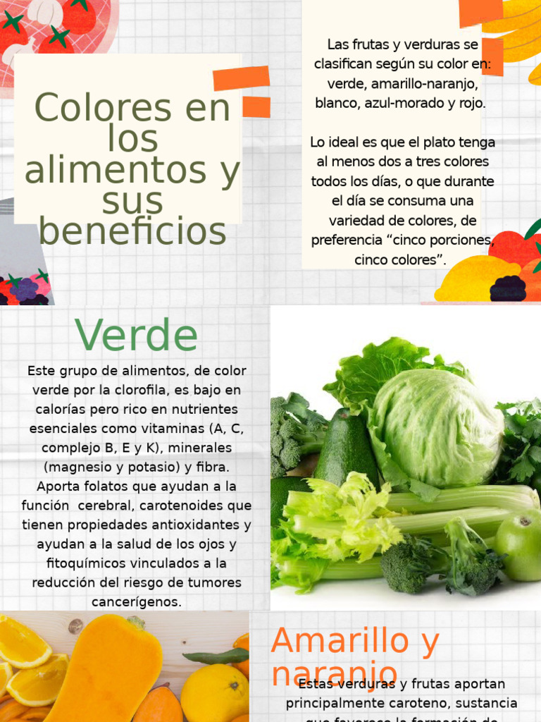 Colores de Los Alimentos y Sus Beneficios | PDF