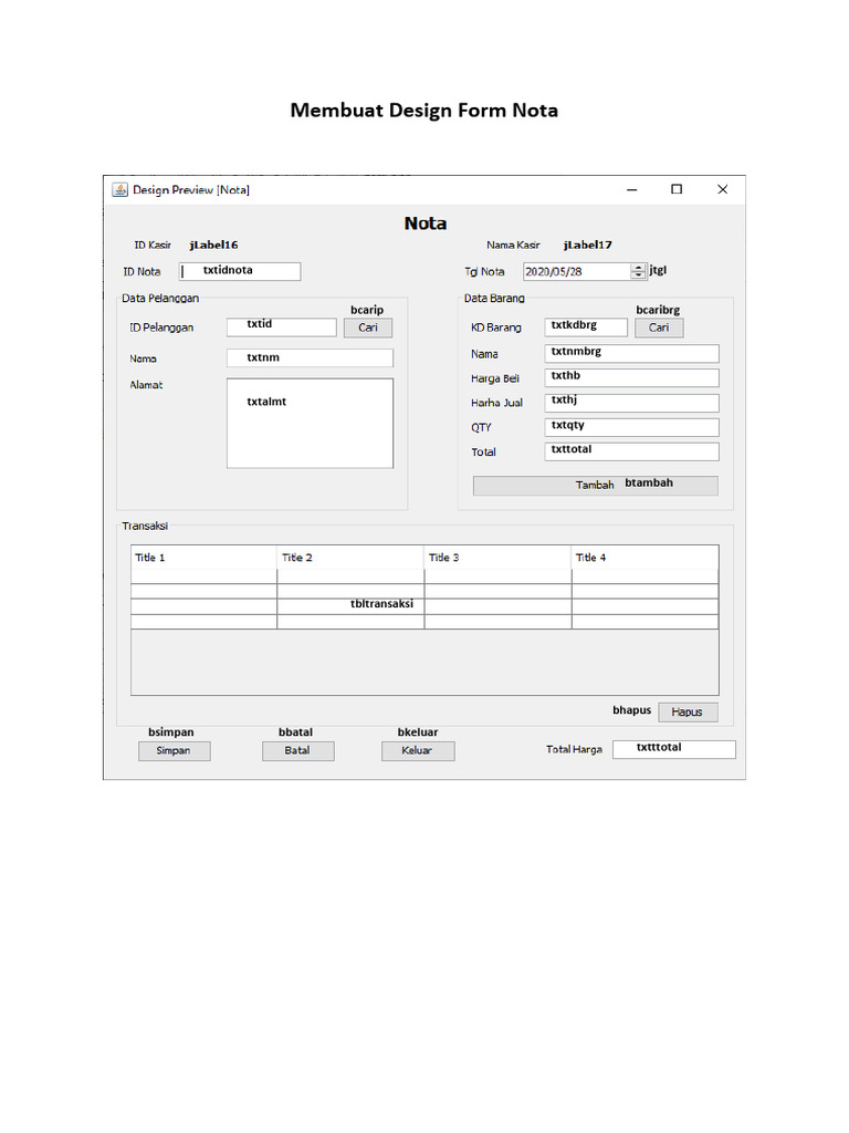 Membuat Design Form Nota | PDF