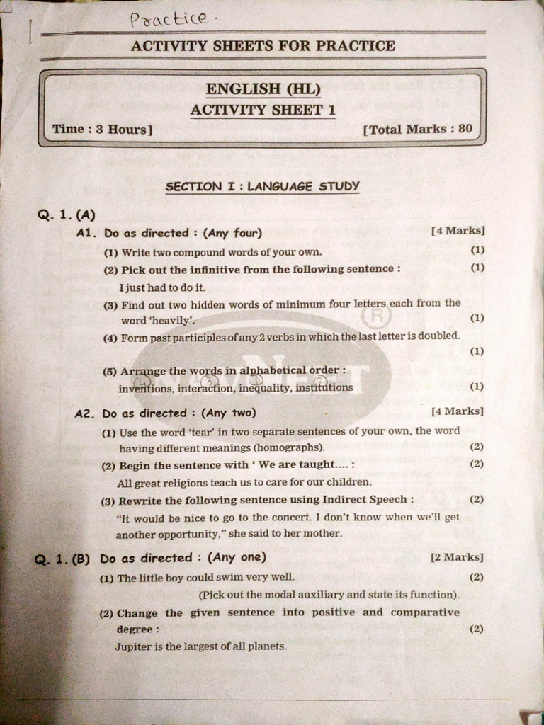 Practice Paper | PDF