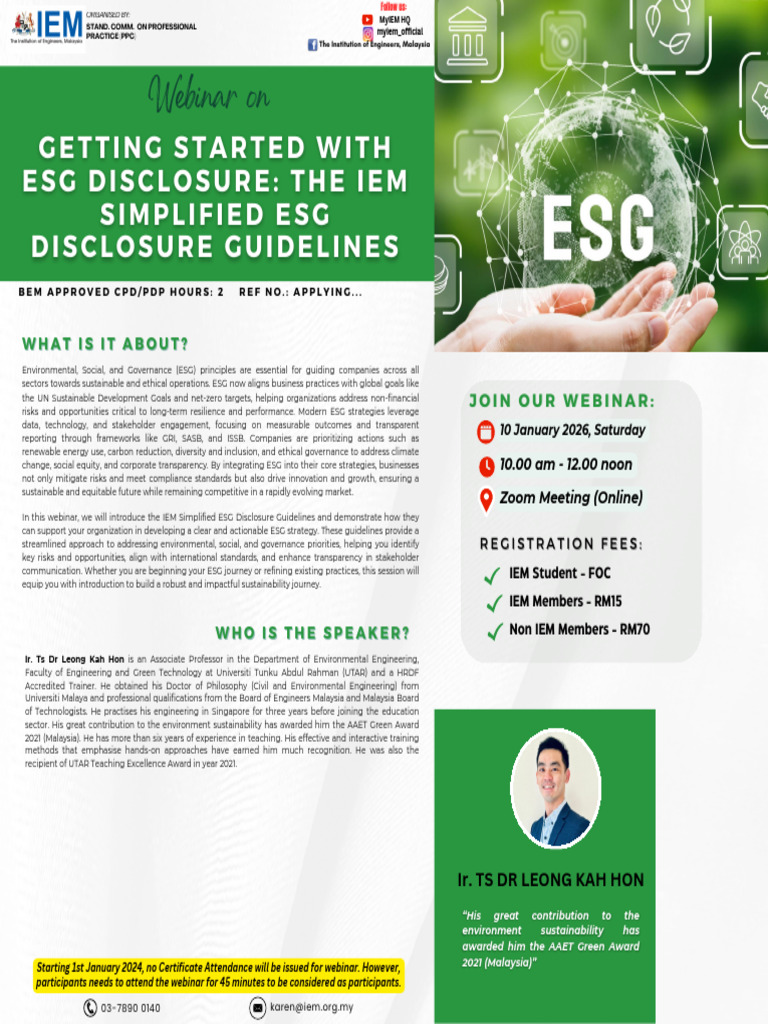 IEM ESG Disclosure Guidelines Webinar | PDF | Economy And The ...