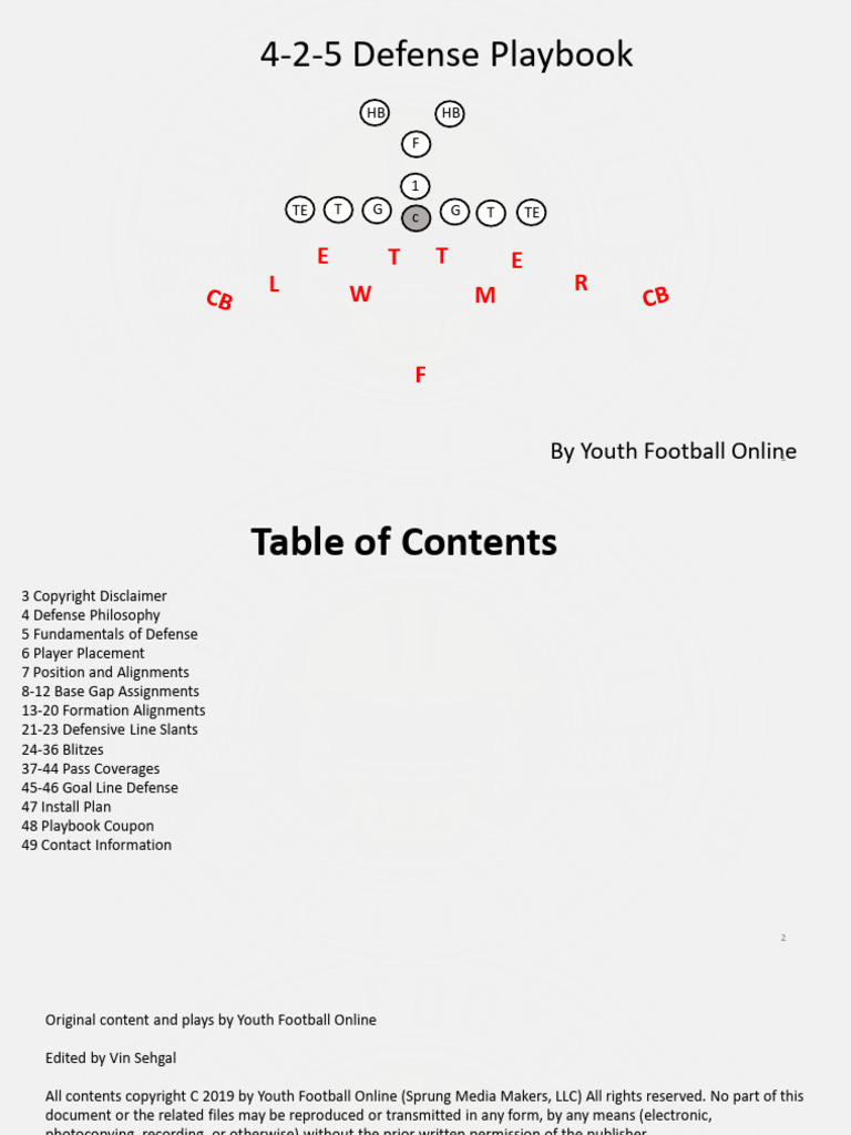 4-2-5 Defense Playbook Guide | PDF | American Football | Gridiron Football