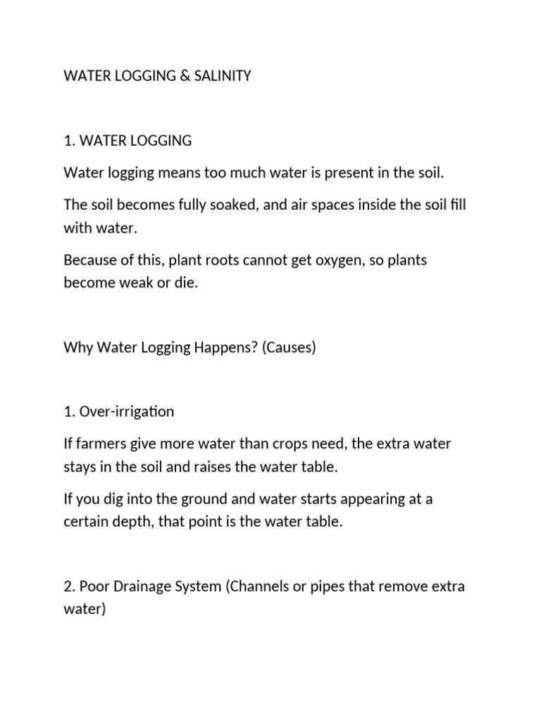 Water Logging & Salinity | PDF
