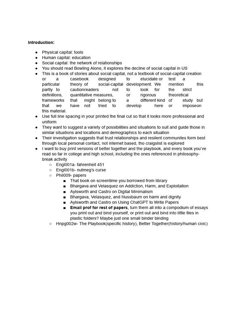 Humanities Class Notes | PDF | Social Capital | Civic Engagement
