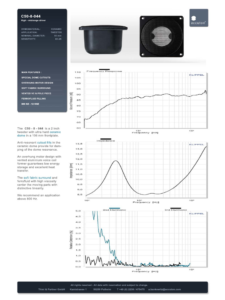 Accuton C50 8 044 Tweeter Midrange | PDF