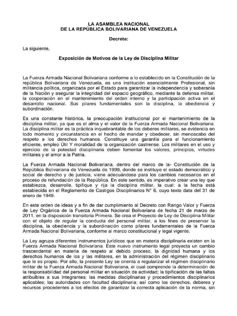 Ley de Disciplina Militar | PDF