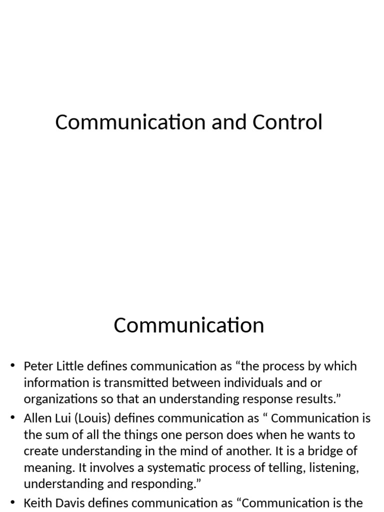 Communication and Control Systems Explained | PDF