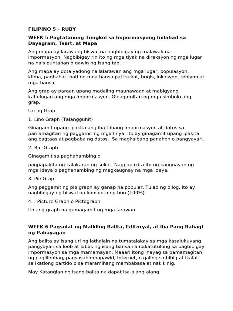 RUBY Filipino5 March17 To 21 | PDF