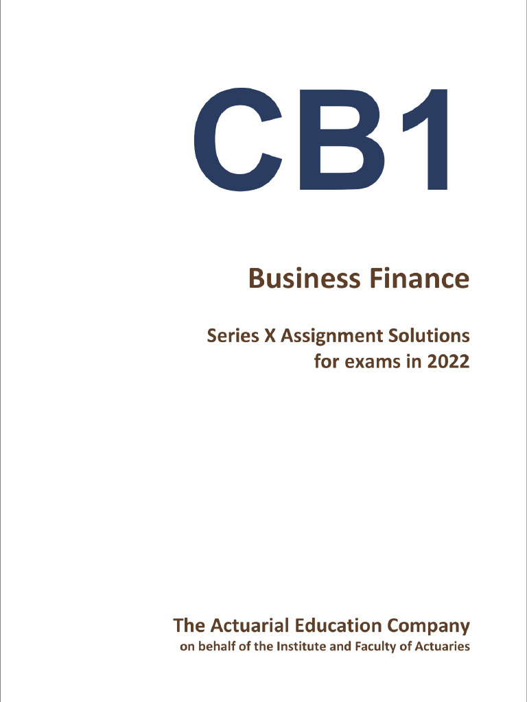 CB1 X Assignment Solution | PDF