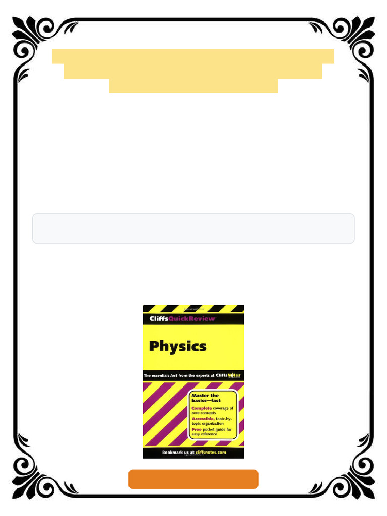 Physics Cliffs Quick Review 1st Edition Linda Ph.D. Huetinck Scott ...