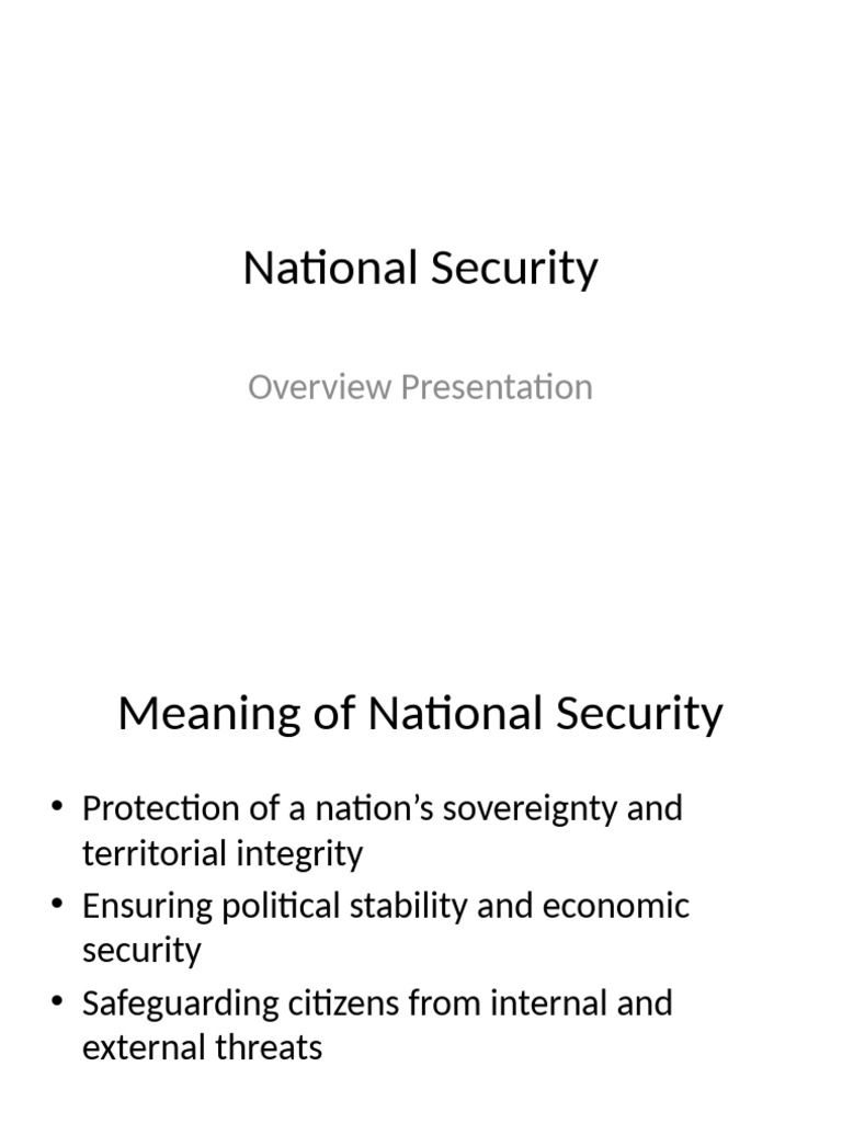 National Security Overview and Challenges | PDF
