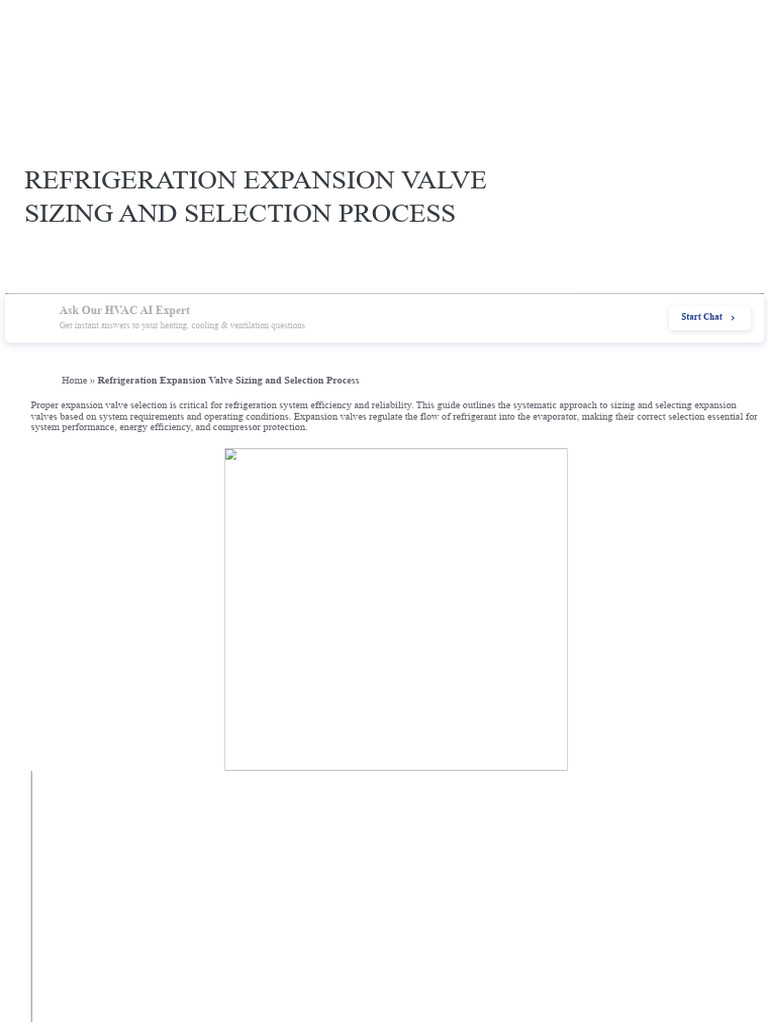 Refrigeration Expansion Valve Sizing and Selection Process | PDF ...