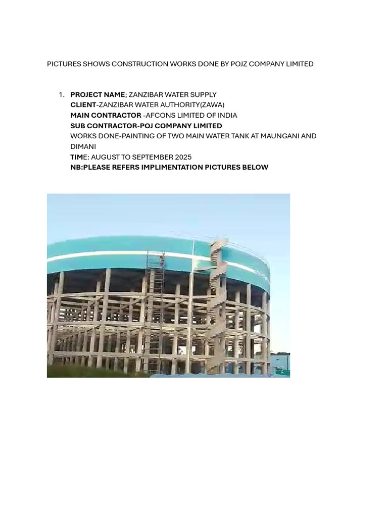 Pictures Shows Construction Works Done by Poj Company Limited | PDF