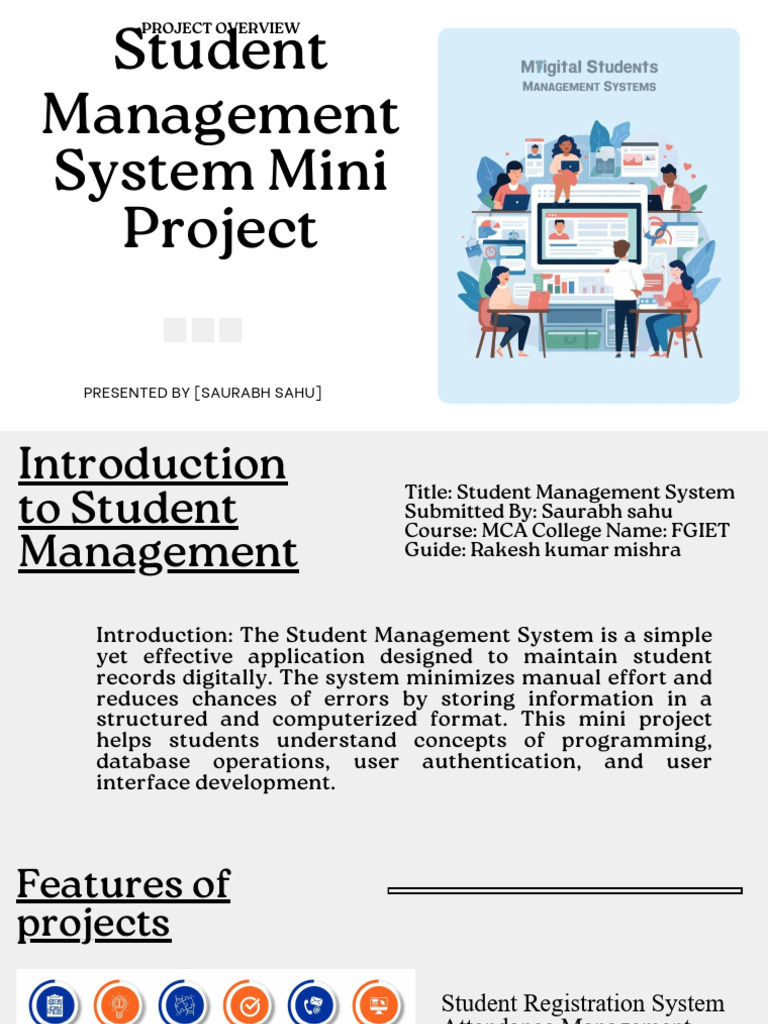 PROJECT OVERVIEW Student Management System Mini Project | PDF
