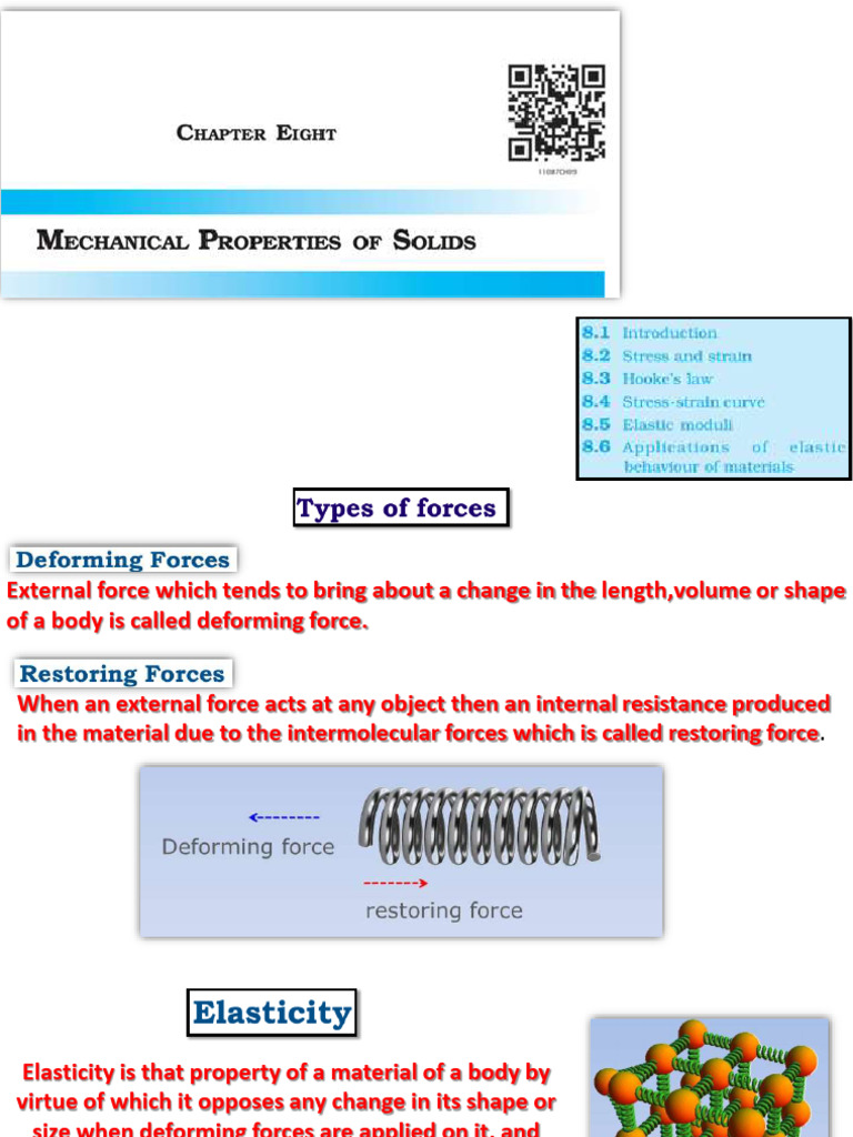 Understanding Deforming Forces and Elasticity | PDF | Elasticity ...