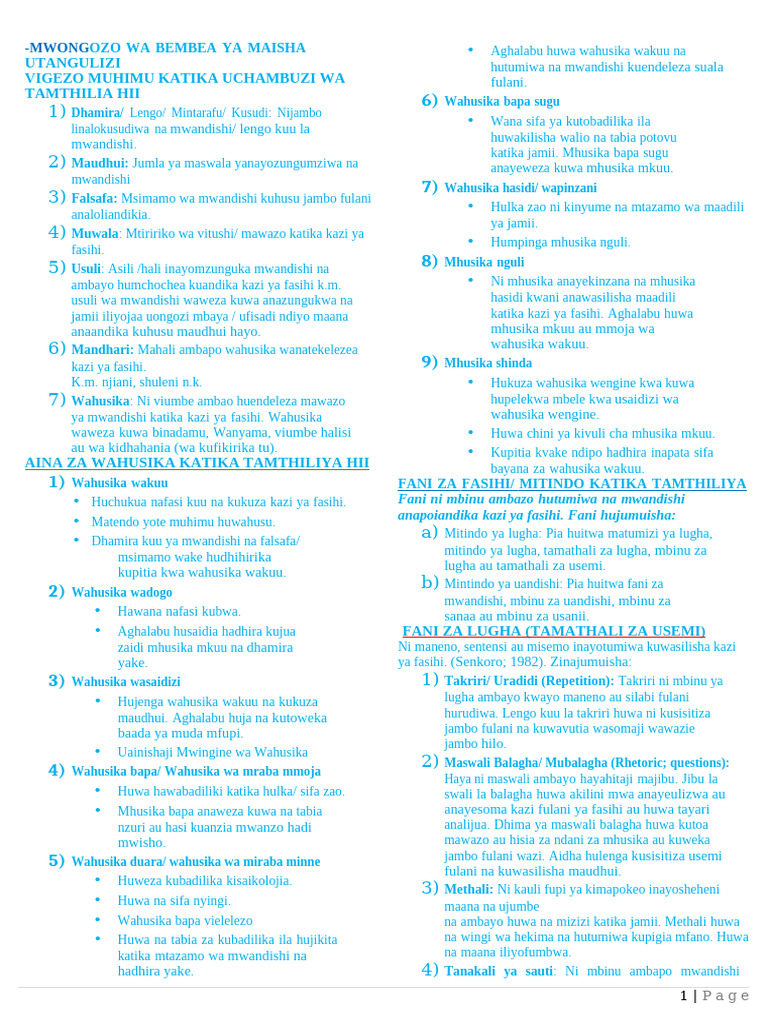 Mwongozo Wa Bembea Ya Maisha 2022 | PDF
