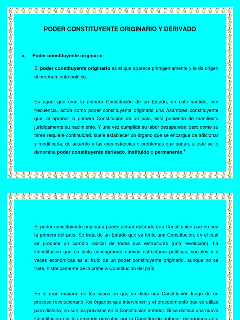 Poder Constituyente Originario y Derivado | PDF