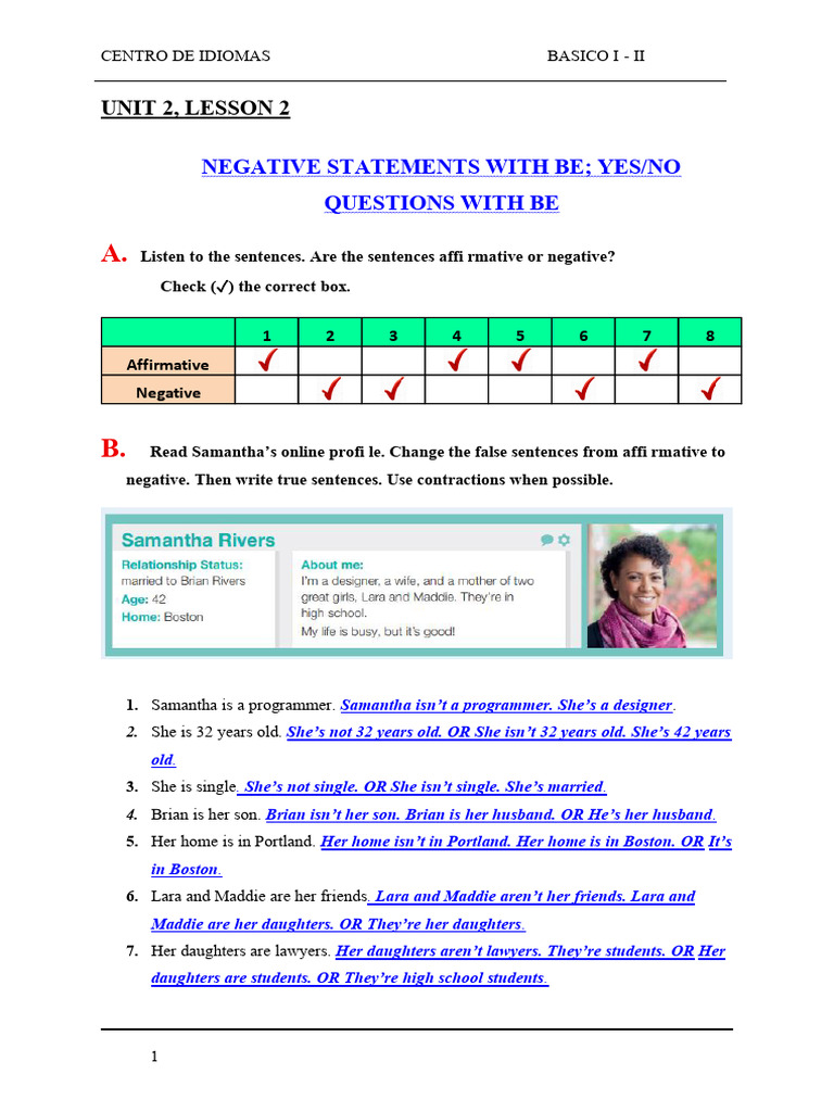 Negative Statements and Questions with Be | PDF | Chess Theory | Chess