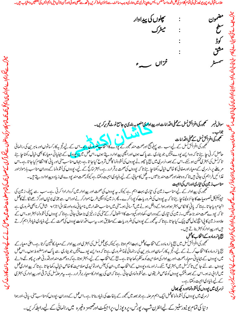 257 Final Autumn 2025 Matric Aiou Assignment | PDF