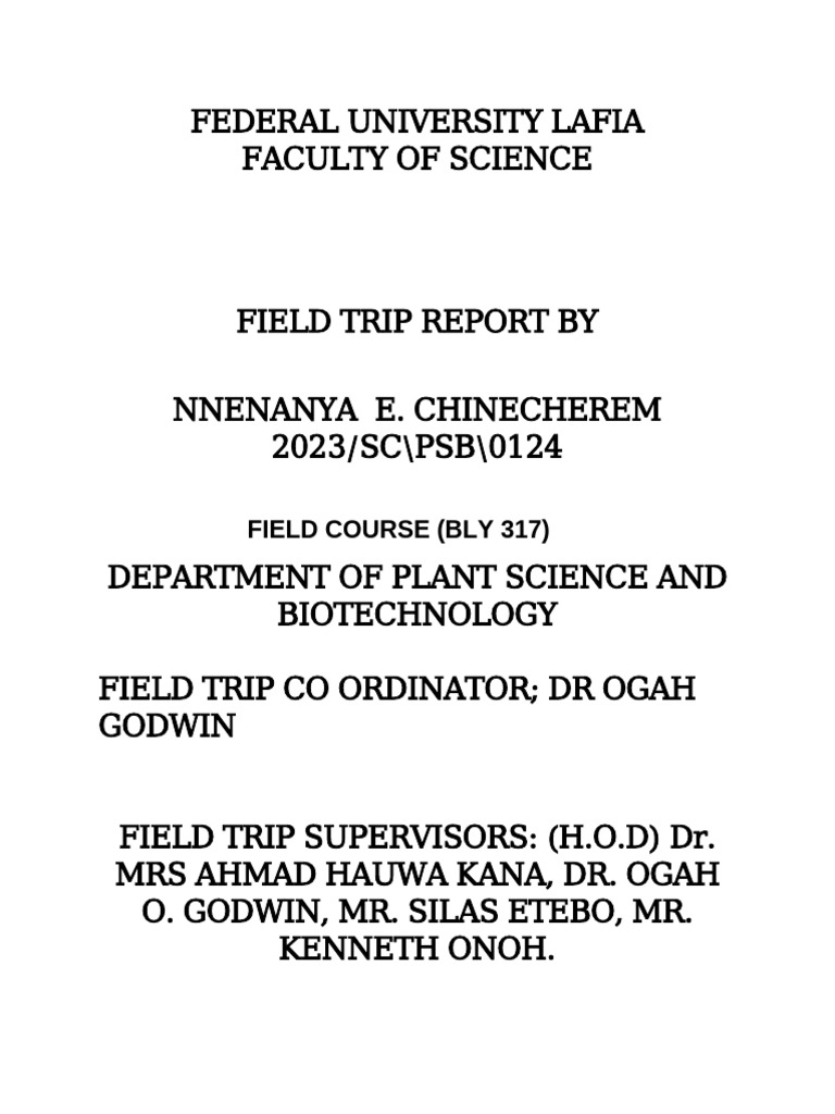 Chinecherem Precious Field Trip Report | PDF | Plant Nursery | Rice