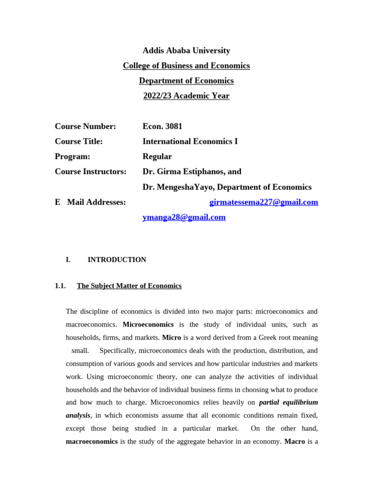 International Economics Overview 2022/23 | PDF | Economics | Mercantilism