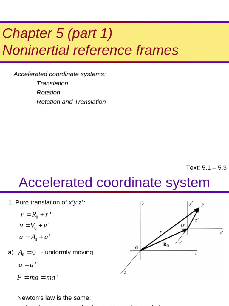 Noninertial Reference Frames Explained | PDF | Acceleration | Mechanics