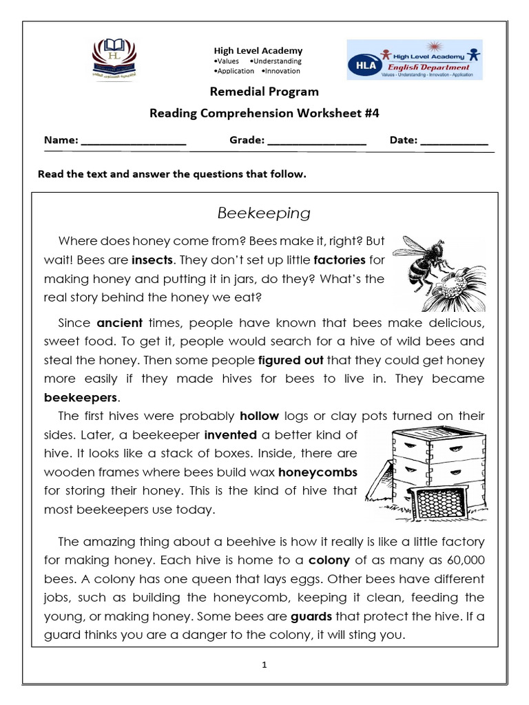 Reading WS4 (Info Text) | PDF | Beehive | Beekeeping