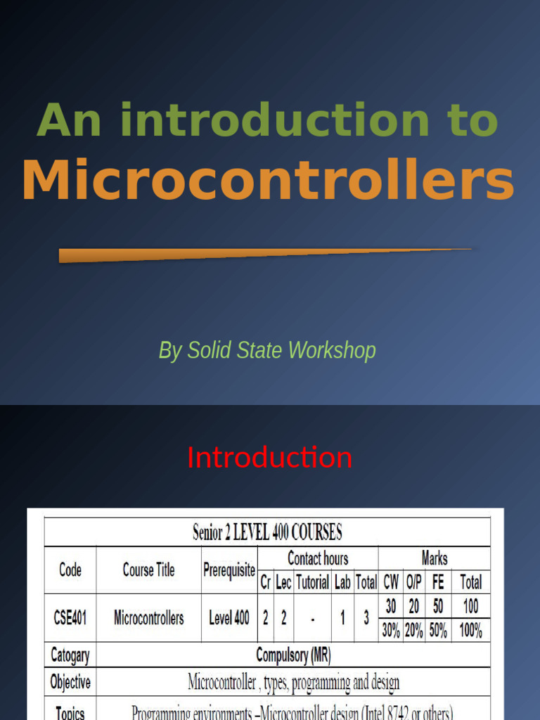 1-An Introduction To Microcontrollers | PDF | Arduino | Computer ...