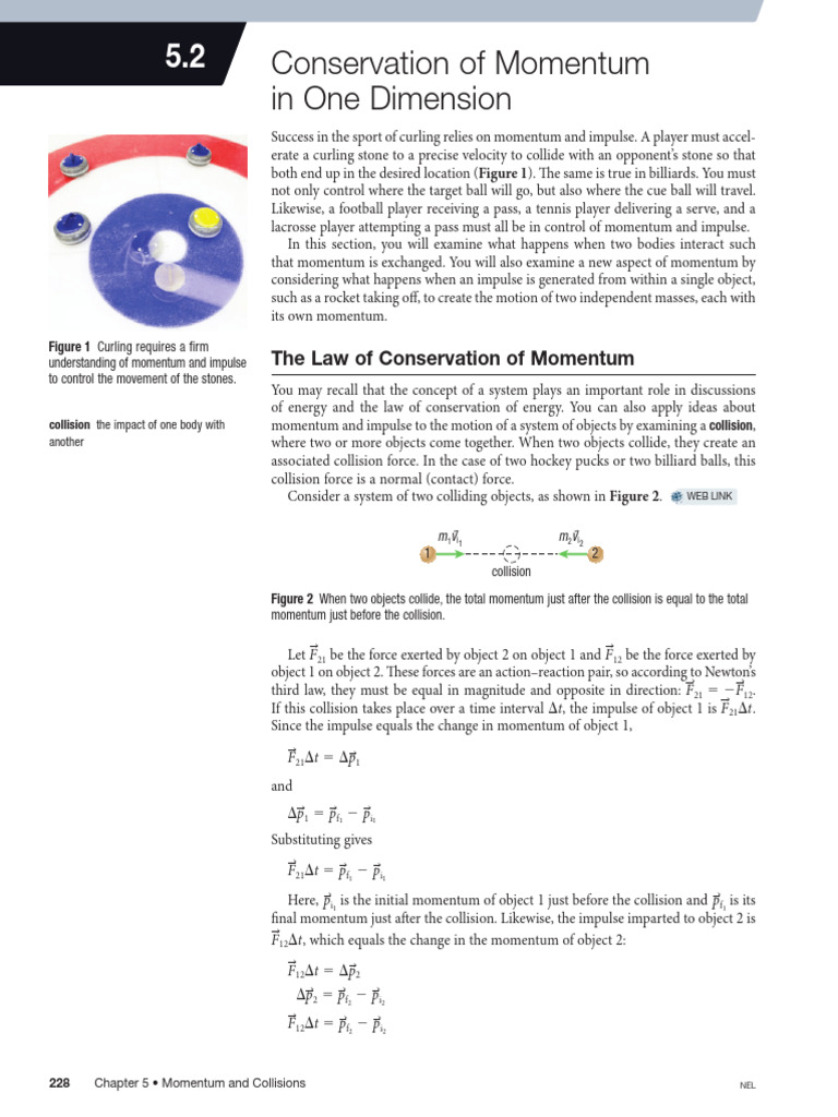 5.2 Conservation of Momentum in One Dimension | PDF | Momentum | Rocket