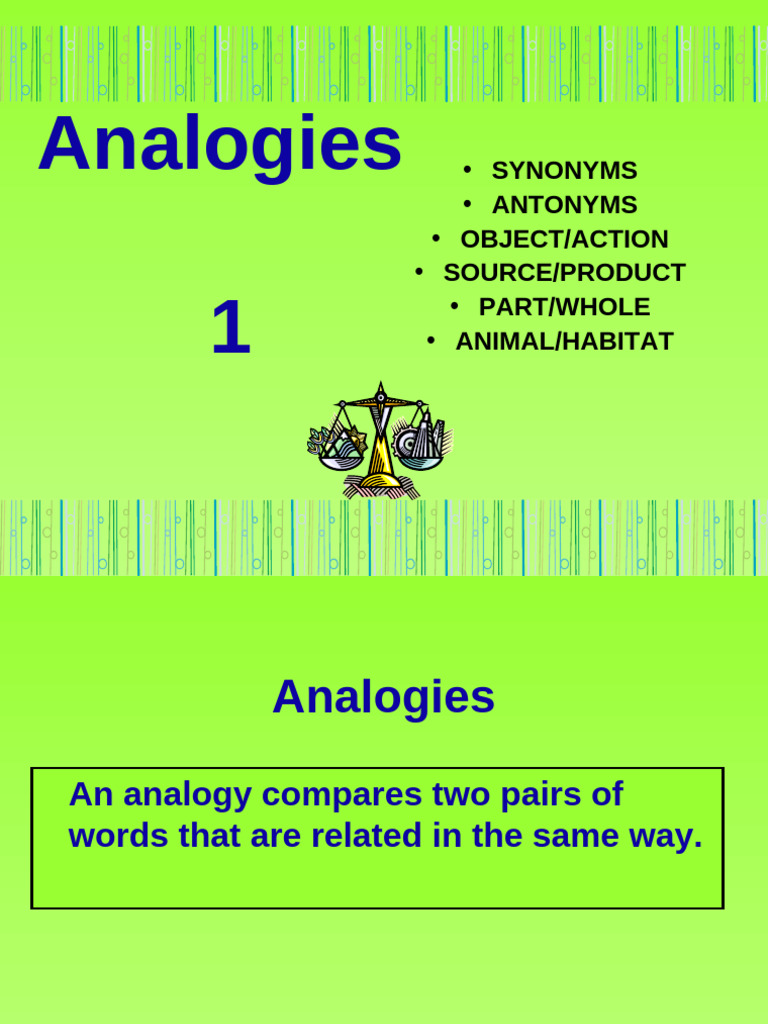 Analogies 1 Six Types of Analogies | PDF