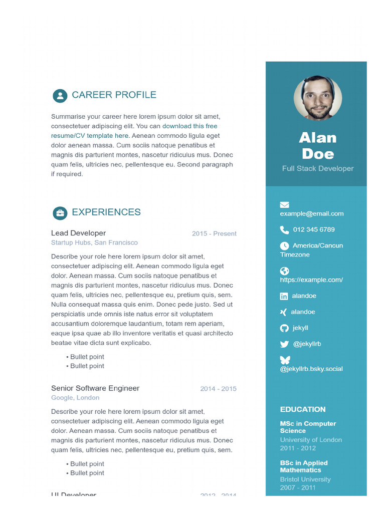 Alan Doe Resume | PDF
