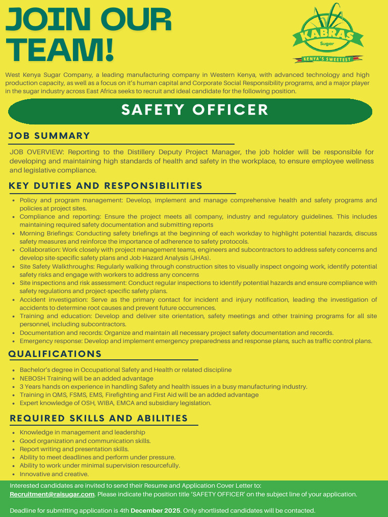 Safety Officer Job Ad | PDF | Occupational Safety And Health | Safety
