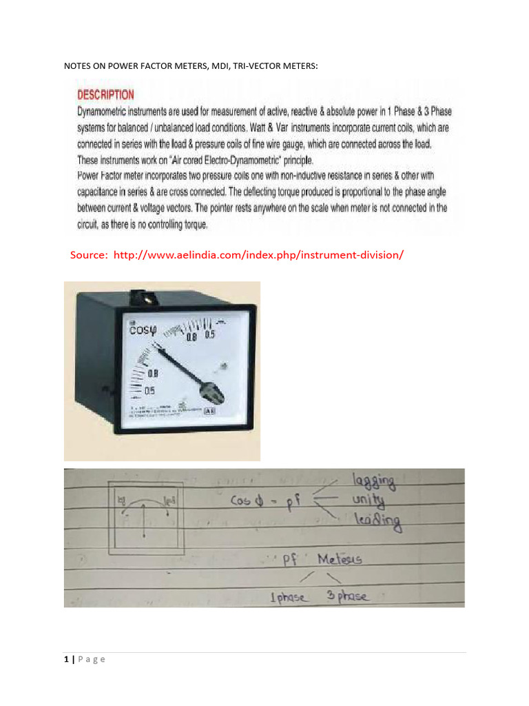 Power Factor and Tri-Vector Meters Guide | PDF