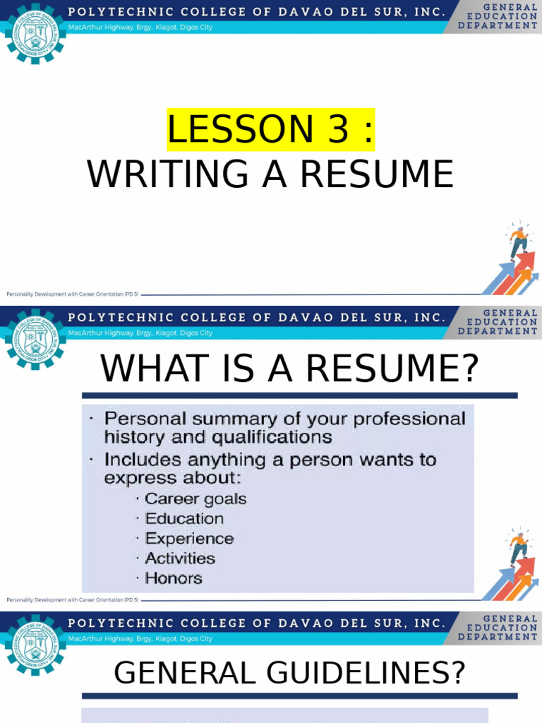 Resume Writing Guide and Examples | PDF