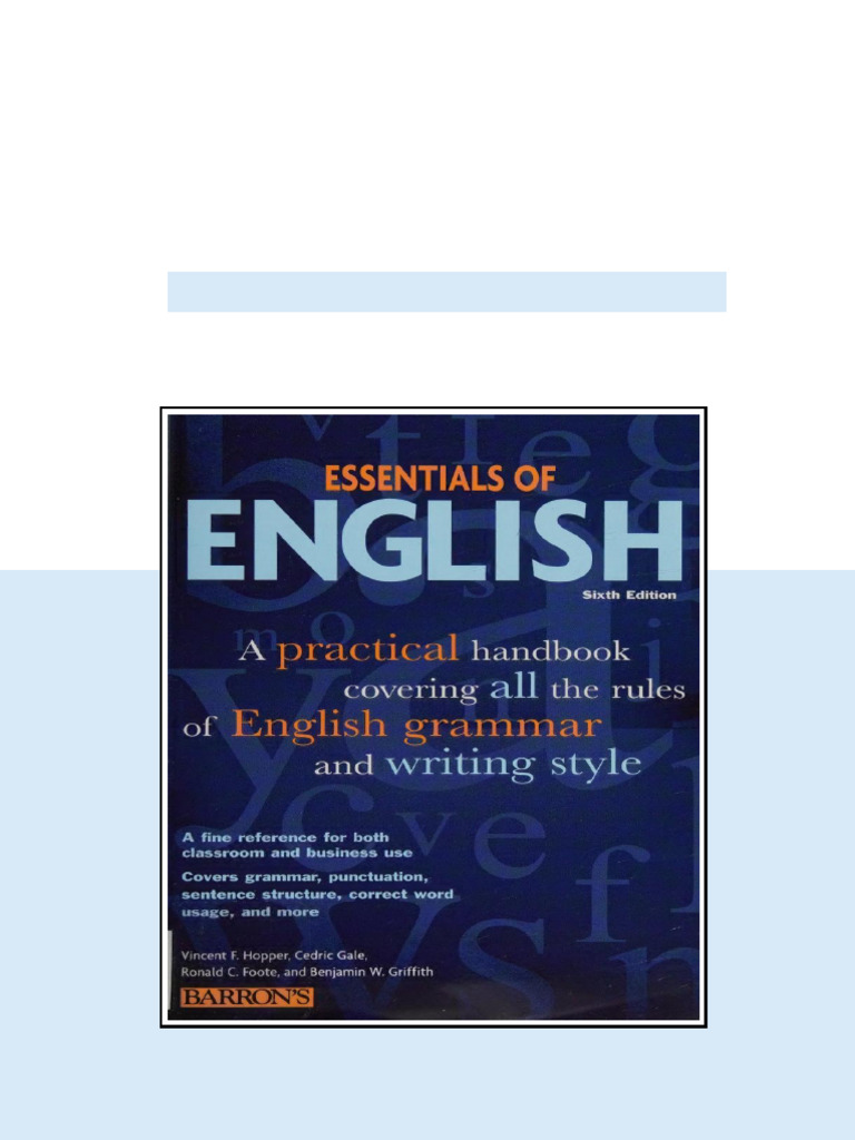 (Ebook) Essentials of English by Vincent F. Hopper, Cedric Gale Digital ...
