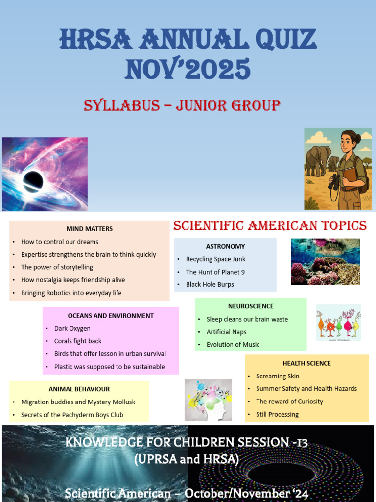 Syllabus Junior Group 2025 | PDF | Sleep | Planets