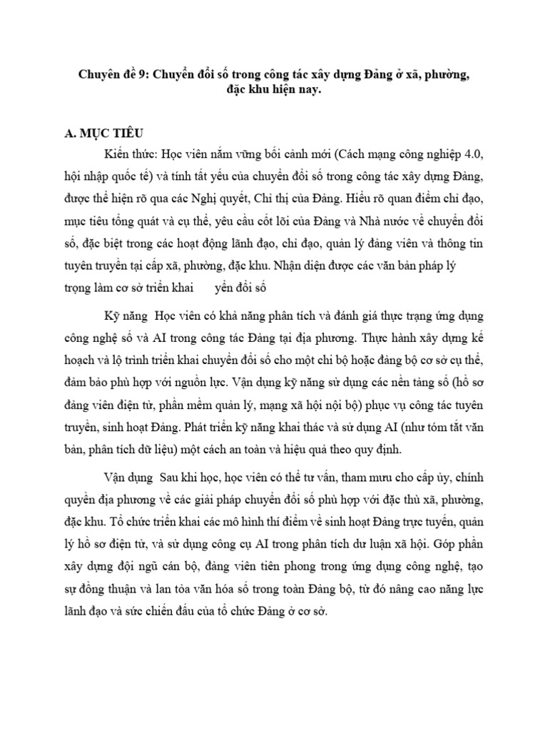 Chuyen de Chuyen Doi So Cap Uy Cap Xa | PDF