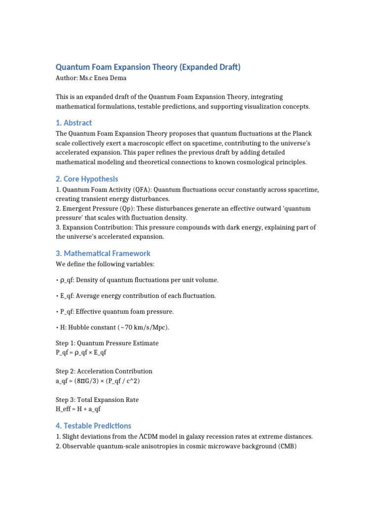 Quantum Foam Expansion Theory Expanded | PDF | Dark Energy | Physical ...