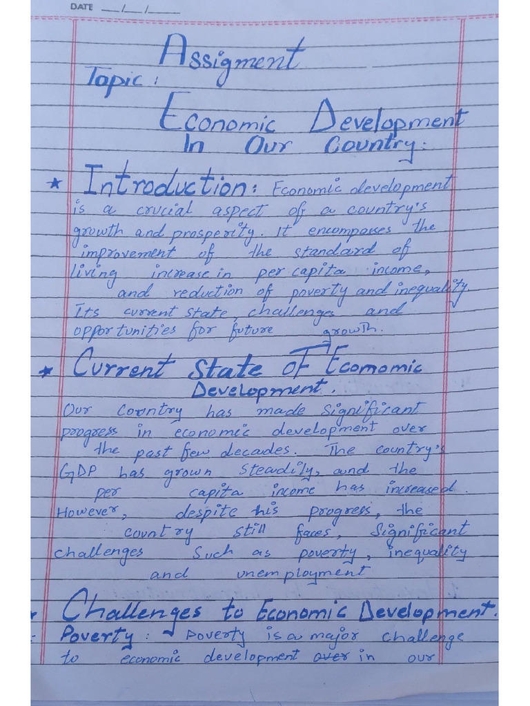 Economic Development in Our Country | PDF
