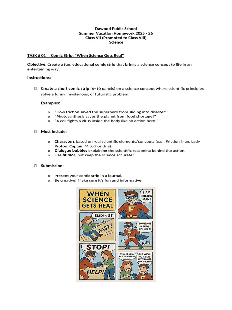 Class VII Science Summer Homework 2025 | PDF