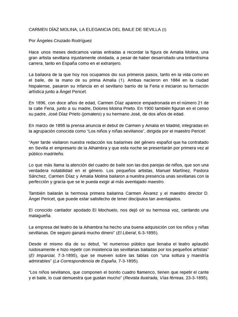 Carmen Díaz Molina - Artículo | PDF | Sevilla | Bailes