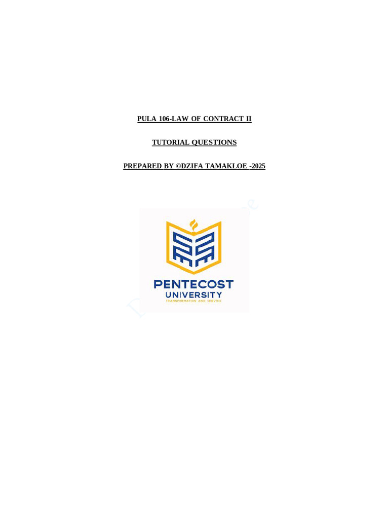 Contract law II tutorial questions | PDF | Damages | Misrepresentation