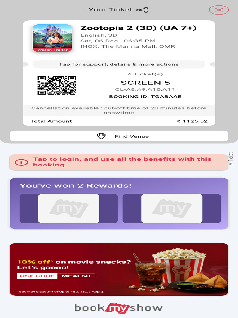 Booking Details - BookMyShow | PDF