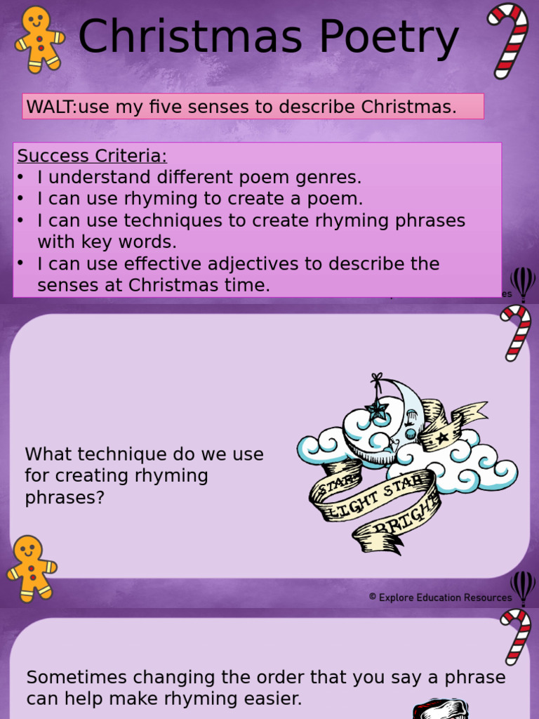 Crafting Christmas Poems with Senses | PDF | Poetry | Rhyme